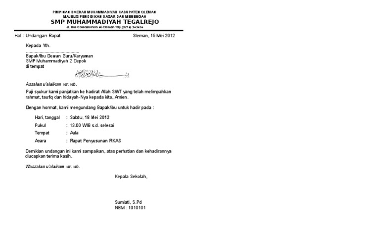 144-Undangan Rapat-Rkas | PDF