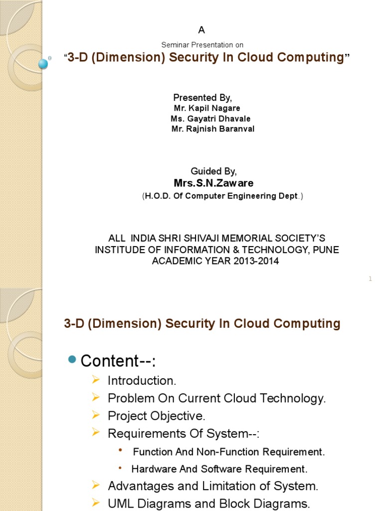 3D Cloud Computing Presentation. | Download Free PDF | Public Key Cryptography | Cloud Computing