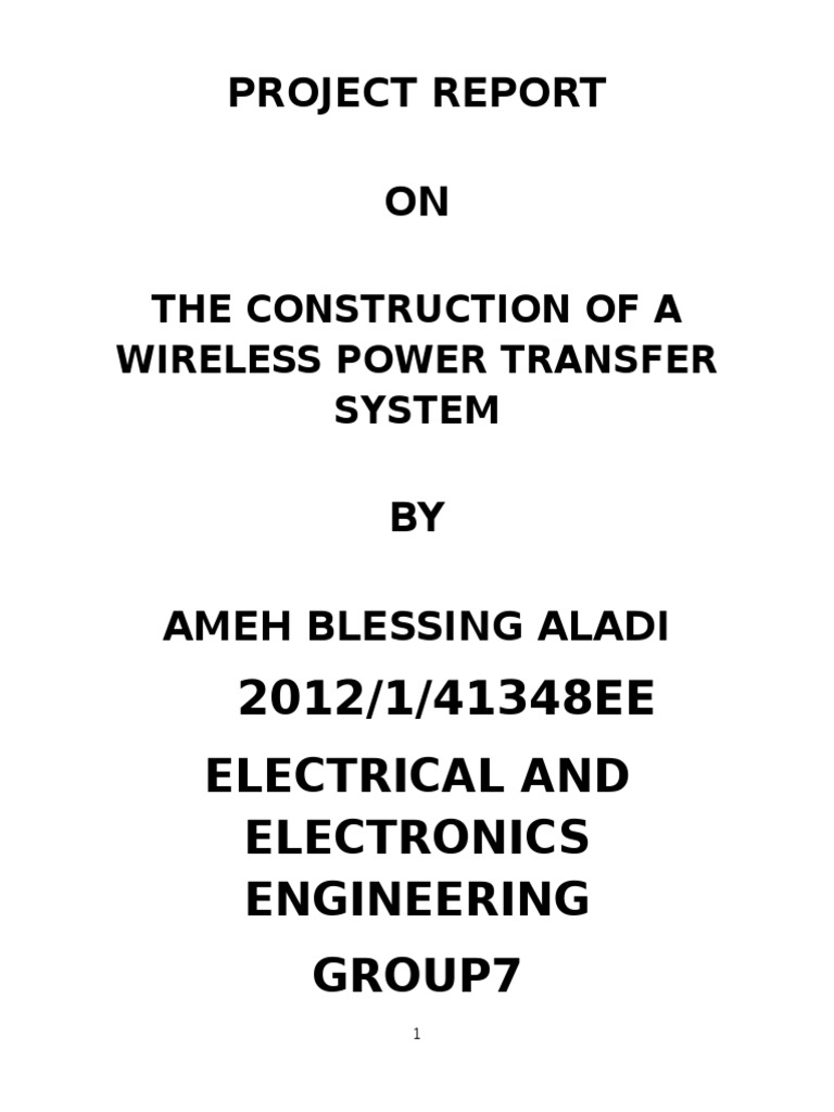 Wireless Power Transfer System | PDF | Inductor | Electrical Equipment