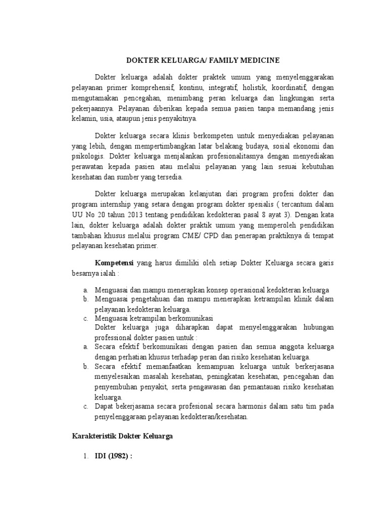 Dokter Keluarga Kelompok 10 | PDF | Pengembangan Diri | Kesehatan Holistik
