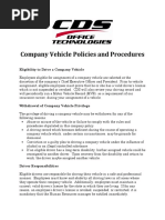 Company Car Policy Sample | PDF | Driving | Employment