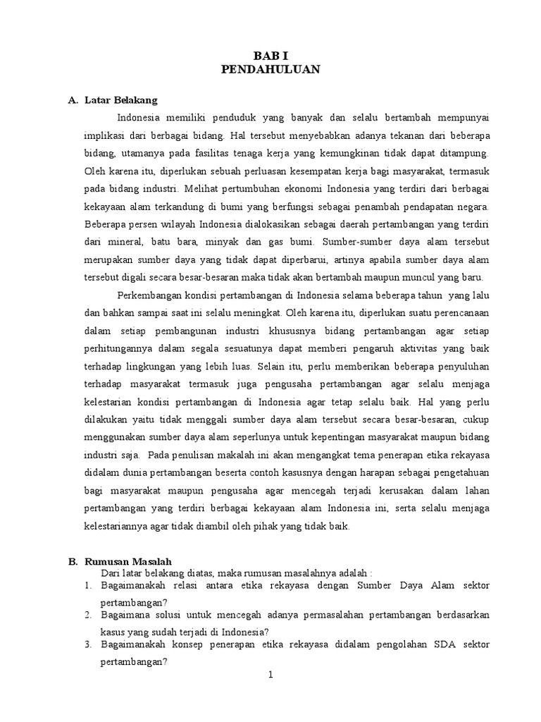 Etika Rekayasa Dan Barang Tambang | PDF