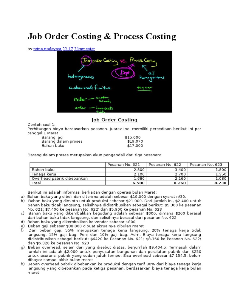 Job Order Costing | PDF