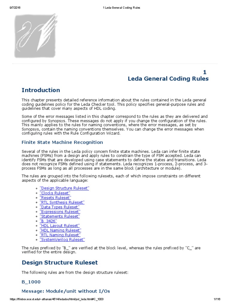 1 Leda General Coding Rules | PDF | Vhdl | Signal (Electrical Engineering)