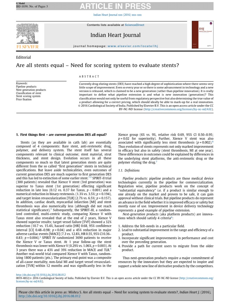 Indian Heart Journal: Editorial | PDF | Clinical Trial | Medicine