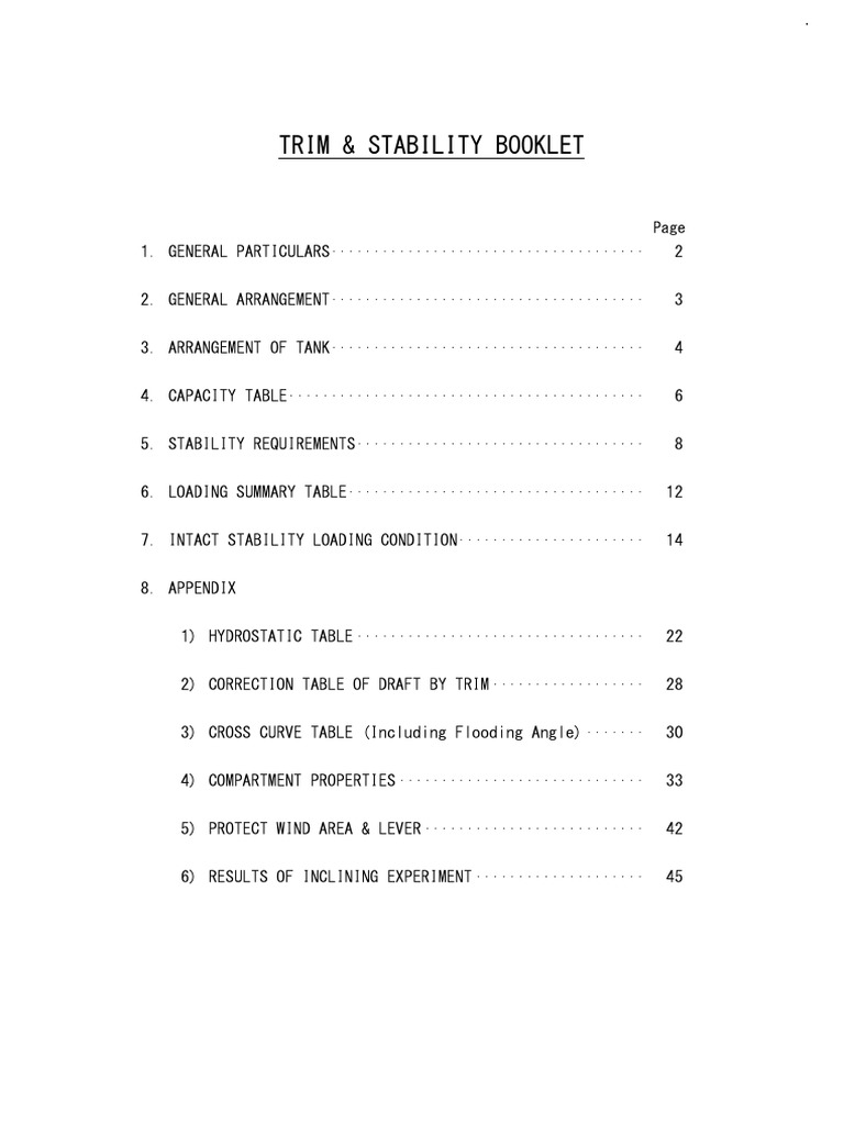 2-Trim Stability Booklet PDF | PDF | Ships | Watercraft