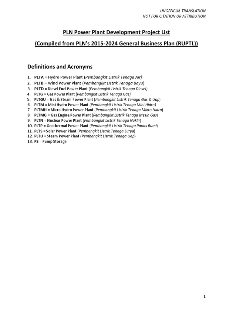 PLN Power Plant Development Overview | PDF | Technology & Engineering