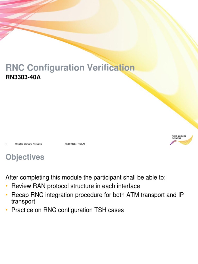 02 01 RN33032EN40GLA0 RNC Configuration Verification | PDF ...