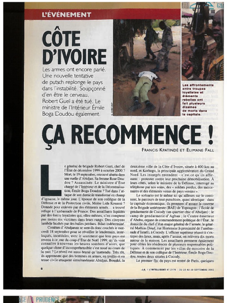 Côte D'ivoire, Ça Recommence ! | PDF