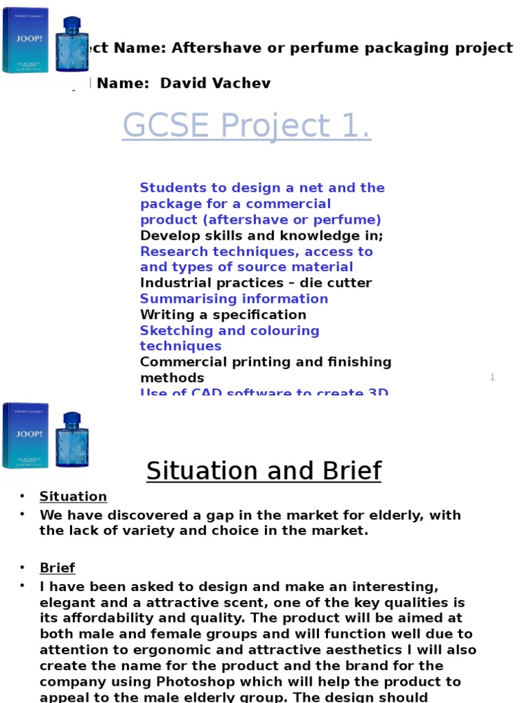 GCSE Project Guide - Year 10 | PDF | Packaging And Labeling | Perfume