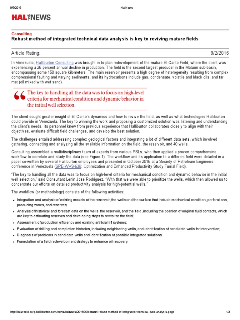 Robust Method of Integrated Technical Data Analysis Is Key To Reviving ...