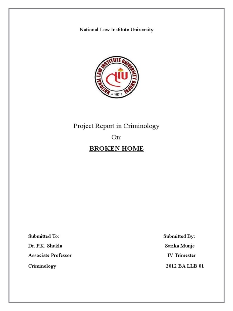 Criminology Project | PDF | Juvenile Delinquency | Attachment Theory