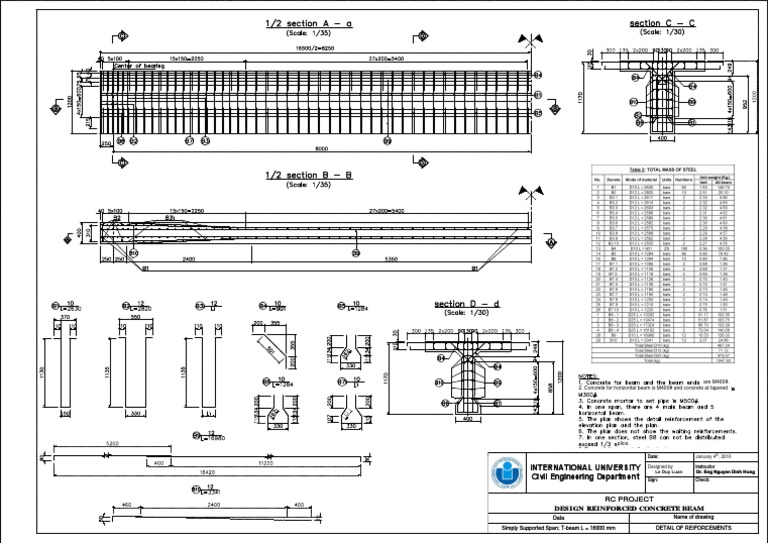 Reinforced Concrete T-Beam Design | PDF