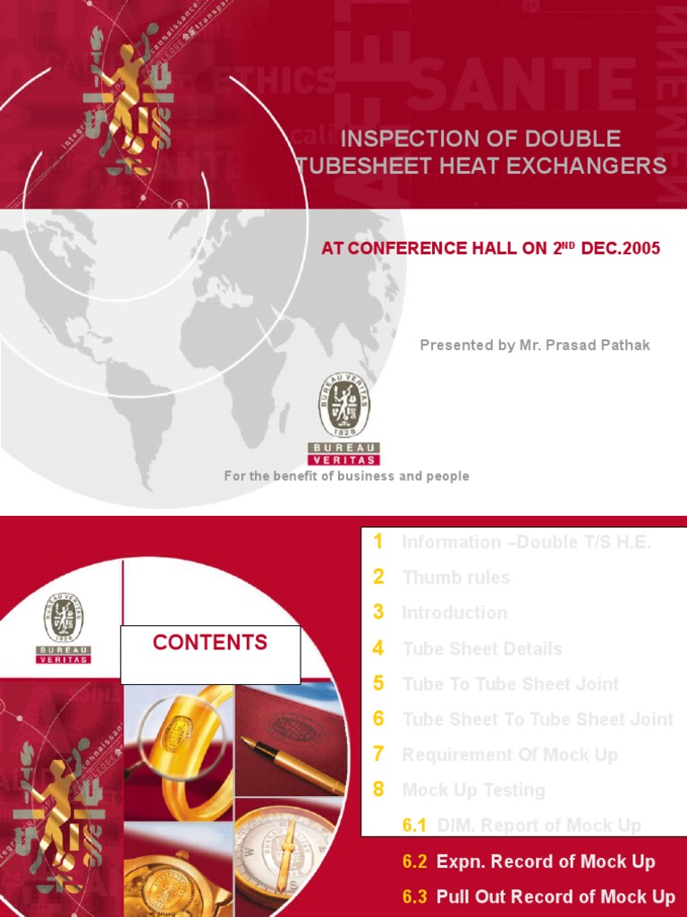 Inspection of Double Tube Sheet Exch - Presentation1 | PDF | Heat Exchanger | Vacuum Tube