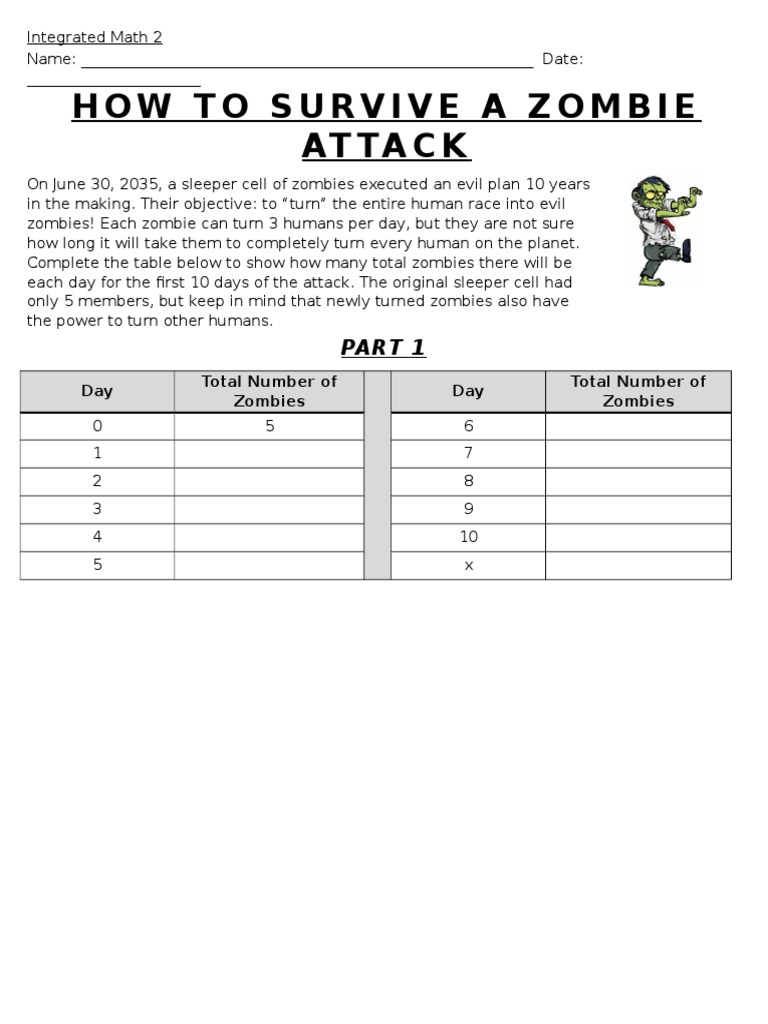 Exponential How To Survive A Zombie Attack After 4 1 | PDF | Function ...