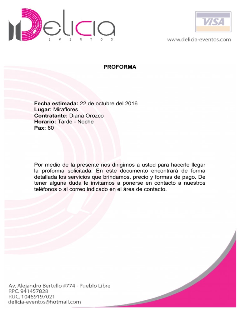 Proforma | PDF | Calidad (comercial) | Alimentos