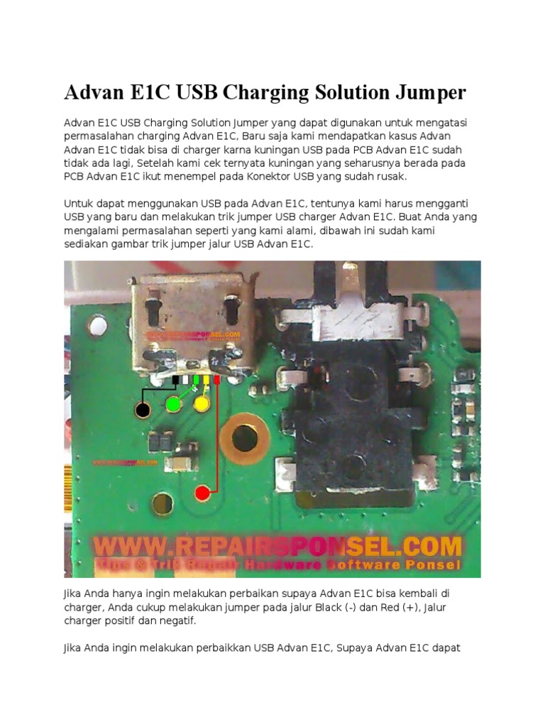 Advan E1C USB Charging Solution Jumper | PDF