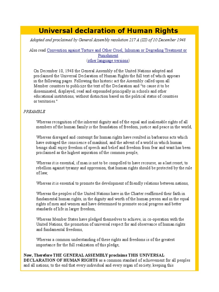 Declaration of Human Rights | PDF | Natural And Legal Rights | Human Rights