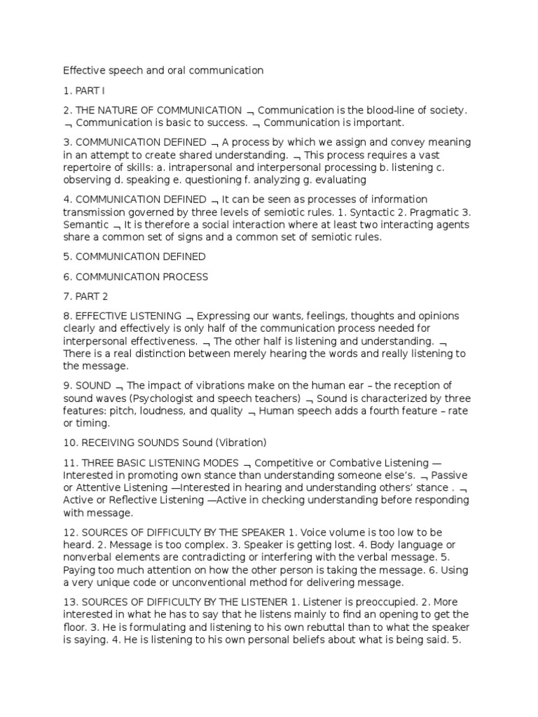 Effective Speech and Oral Communication | Vowel | Communication