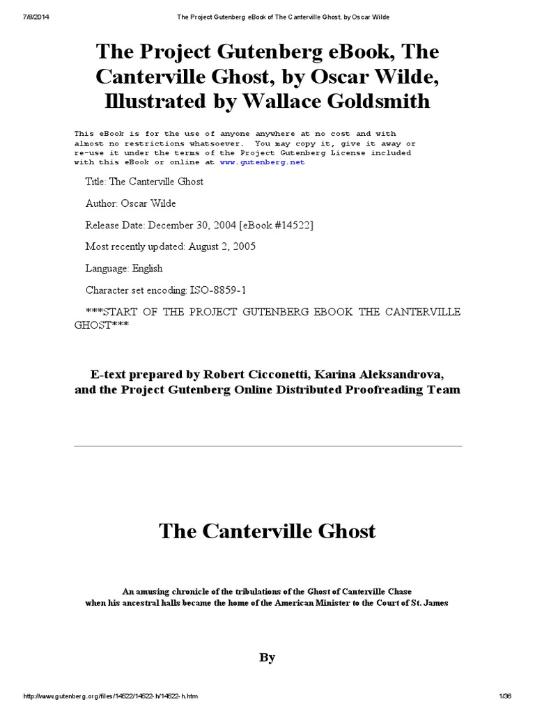 The Canterville Ghost, by Oscar Wilde | PDF
