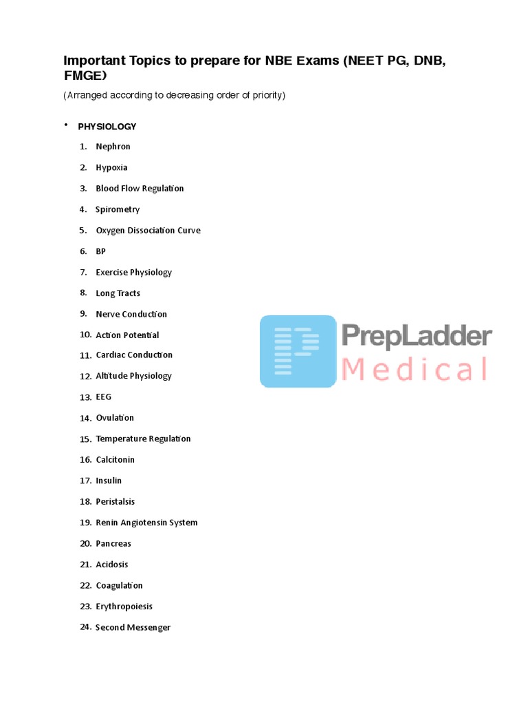 Important Topics For NEET | PDF