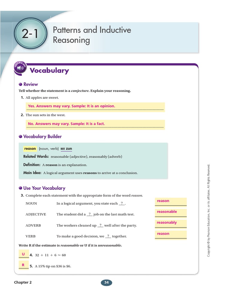 Chapter 2-1 To 2-3 With Answers | PDF | If And Only If | Reason