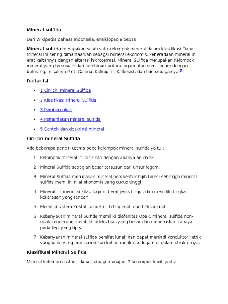 Mineral Sulfida | PDF