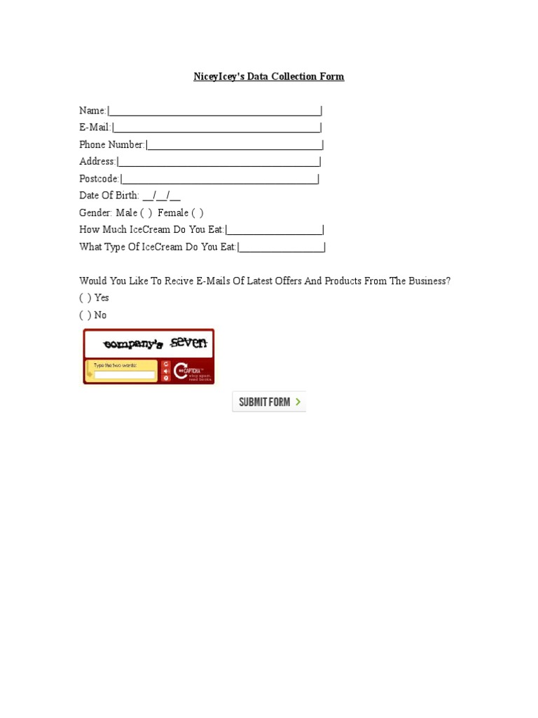 Data Collection Form | PDF