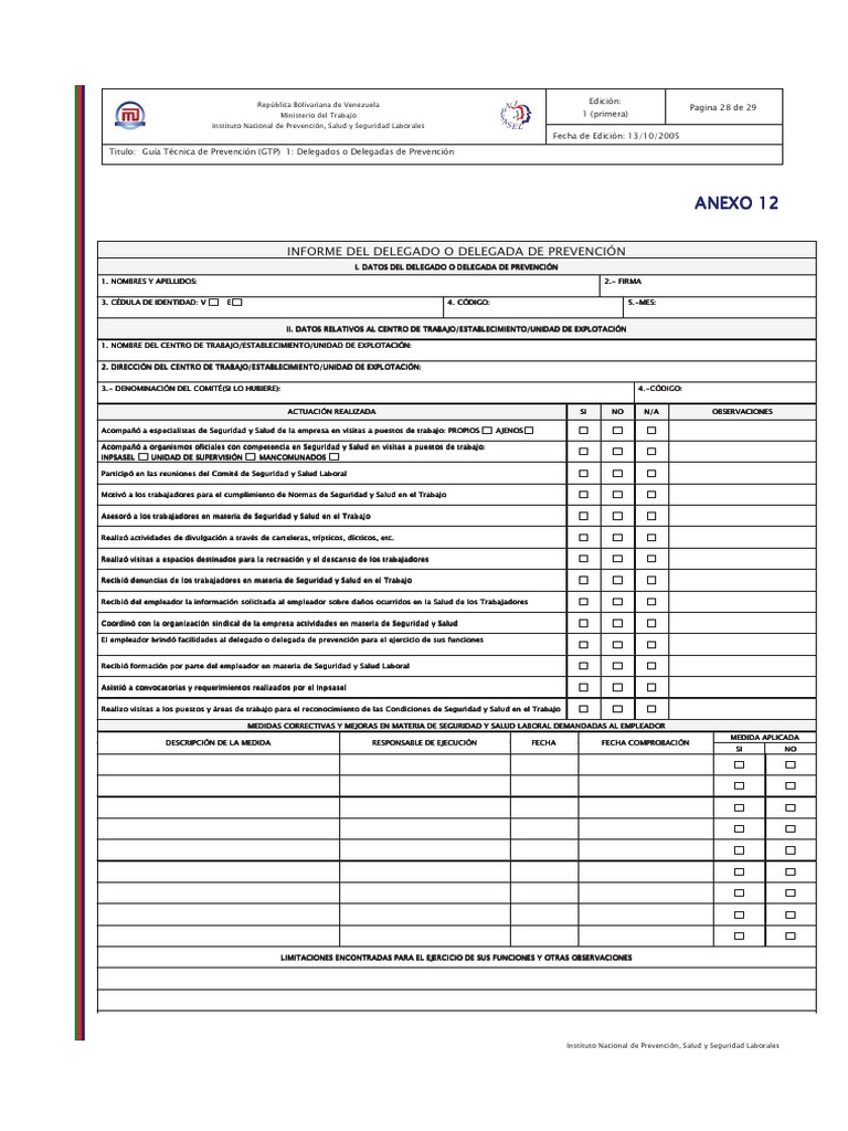 Anexo 12 INPSASEL | PDF