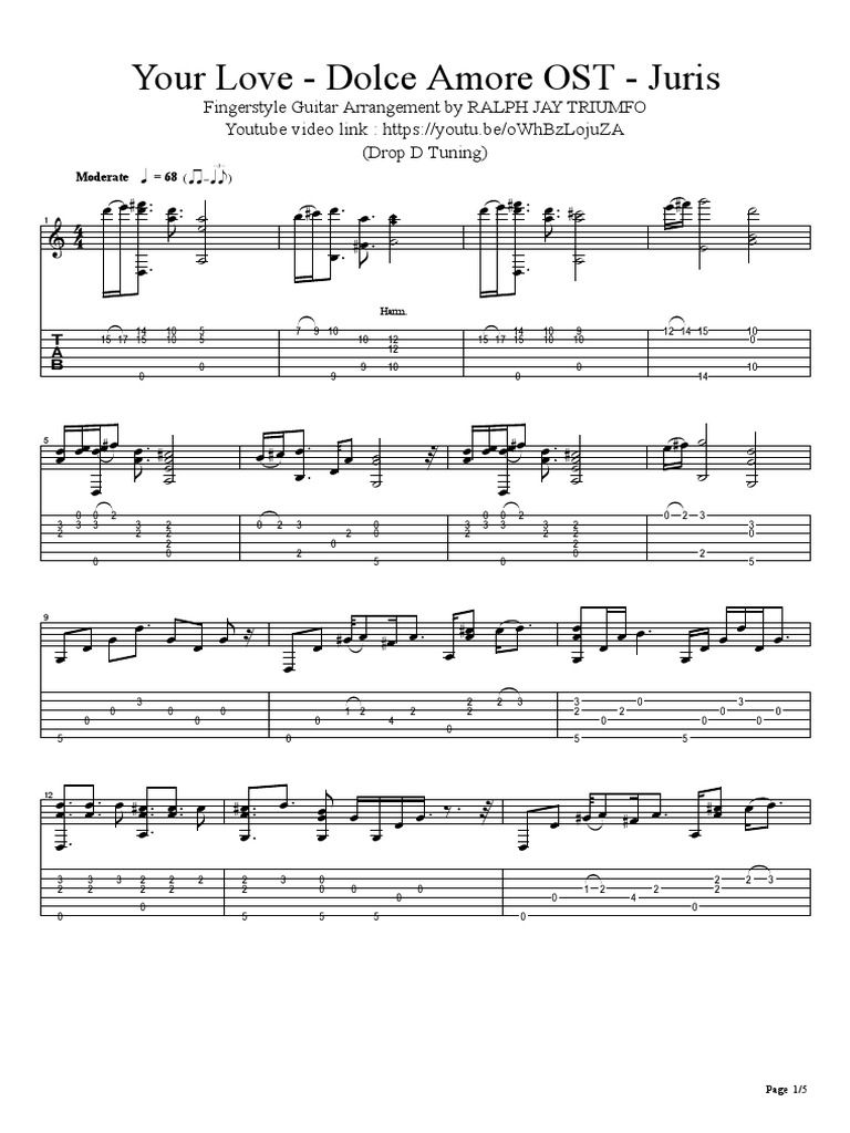 Your Love (Fingerstyle Guitar by Ralph Jay Triumfo) | PDF | Leisure