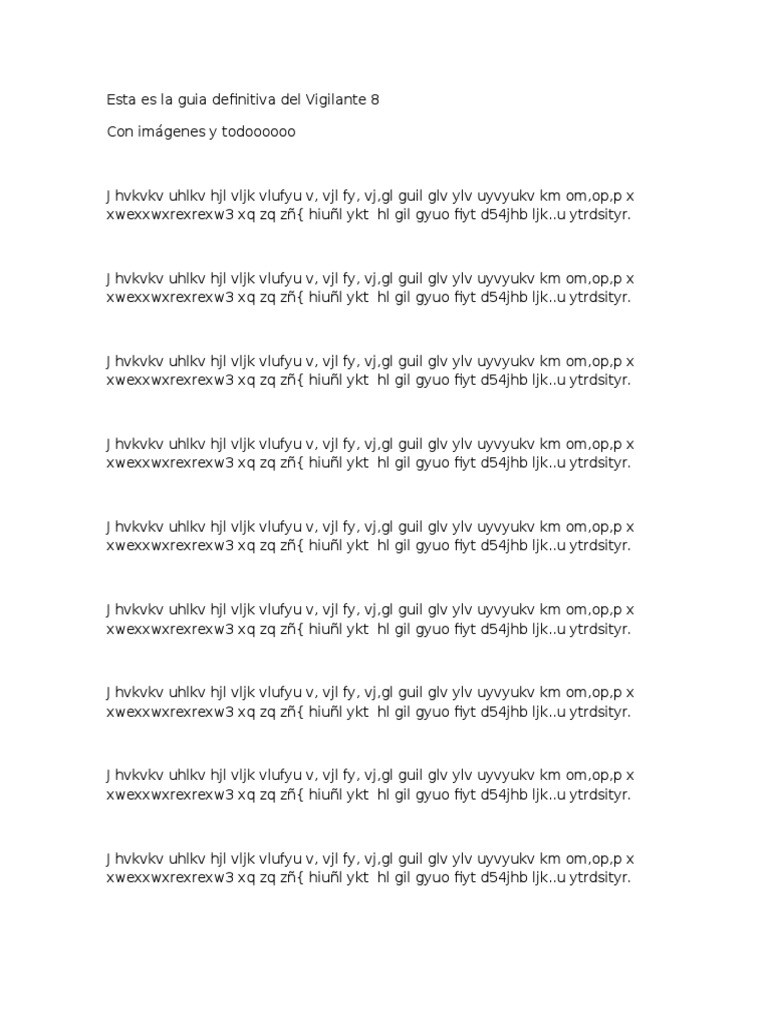Esta Es La Guia Definitiva Del Vigilante 8 | PDF | Bienestar | Ciencia ... Esta Es La Guia Definitiva Del Vigilante 8 | PDF | Bienestar | Ciencia ...