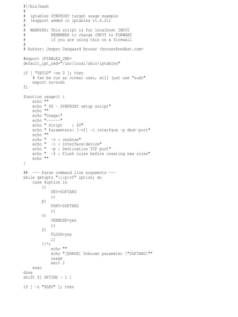 Iptables Synproxy - SH | PDF | Transmission Control Protocol | Network Protocols