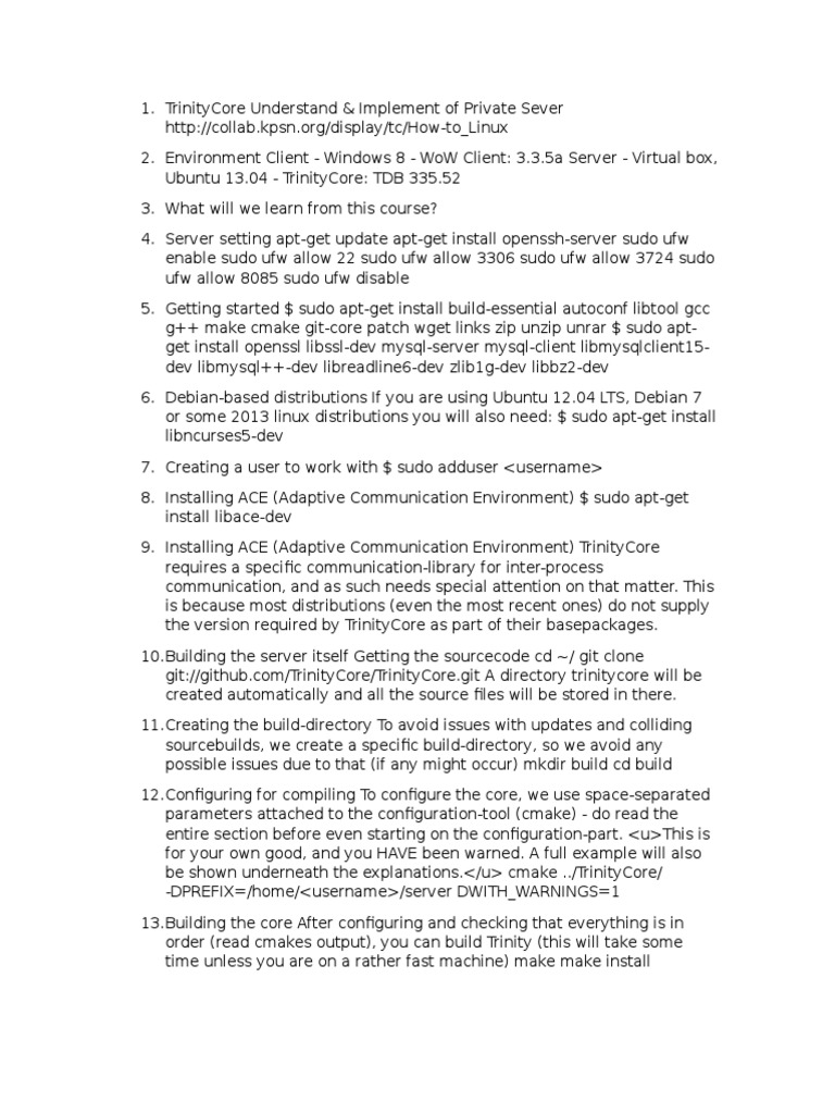 Instalacion Trinitycore | PDF | Advanced Packaging Tool | Linux Distribution