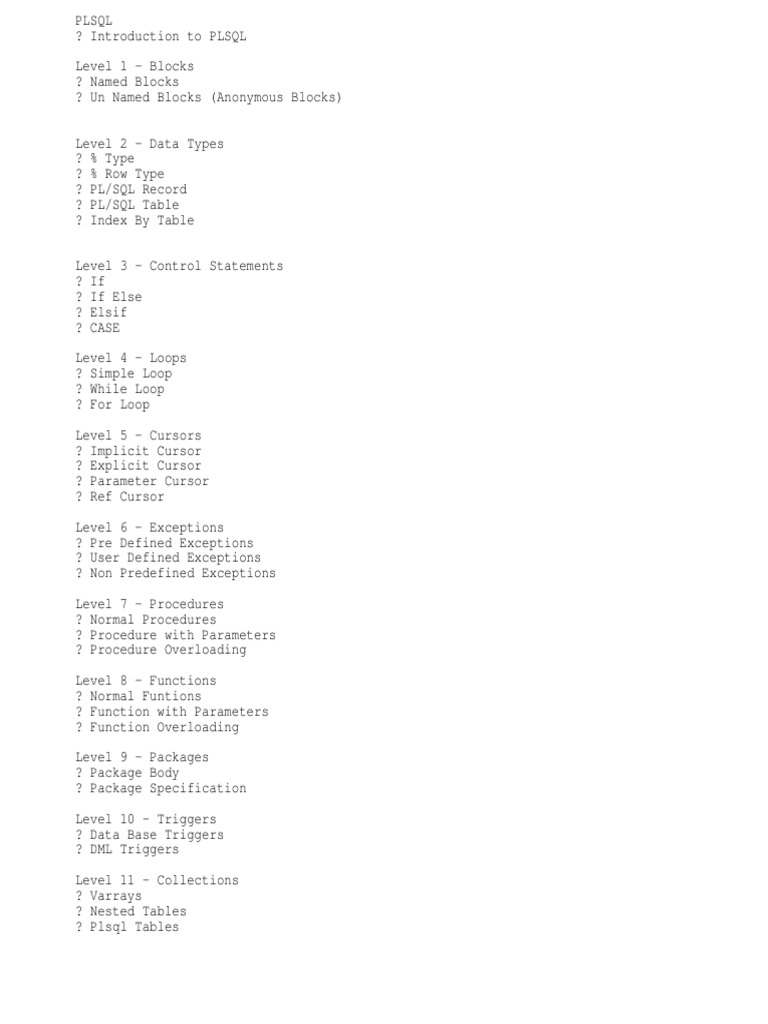Oracle Notes | PDF | Pl/Sql | Data Management Software Oracle Notes | PDF | Pl/Sql | Data Management Software