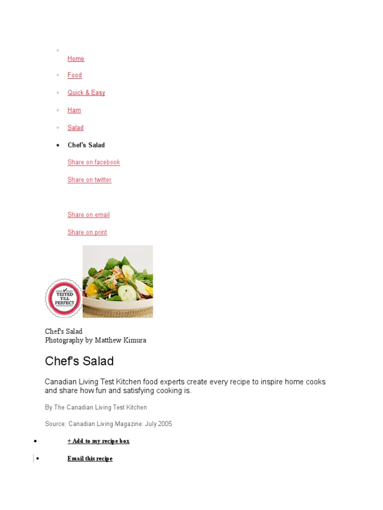 Chief Salata | PDF | Salad | Foods