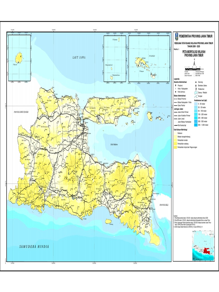 Peta 1 - Peta Morfologi Wilayah Jawa Timur | PDF