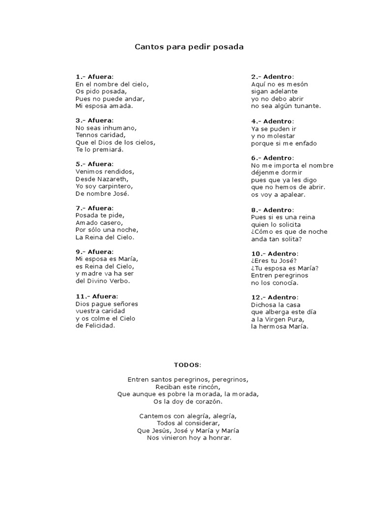 Cantos para Pedir Posada | PDF