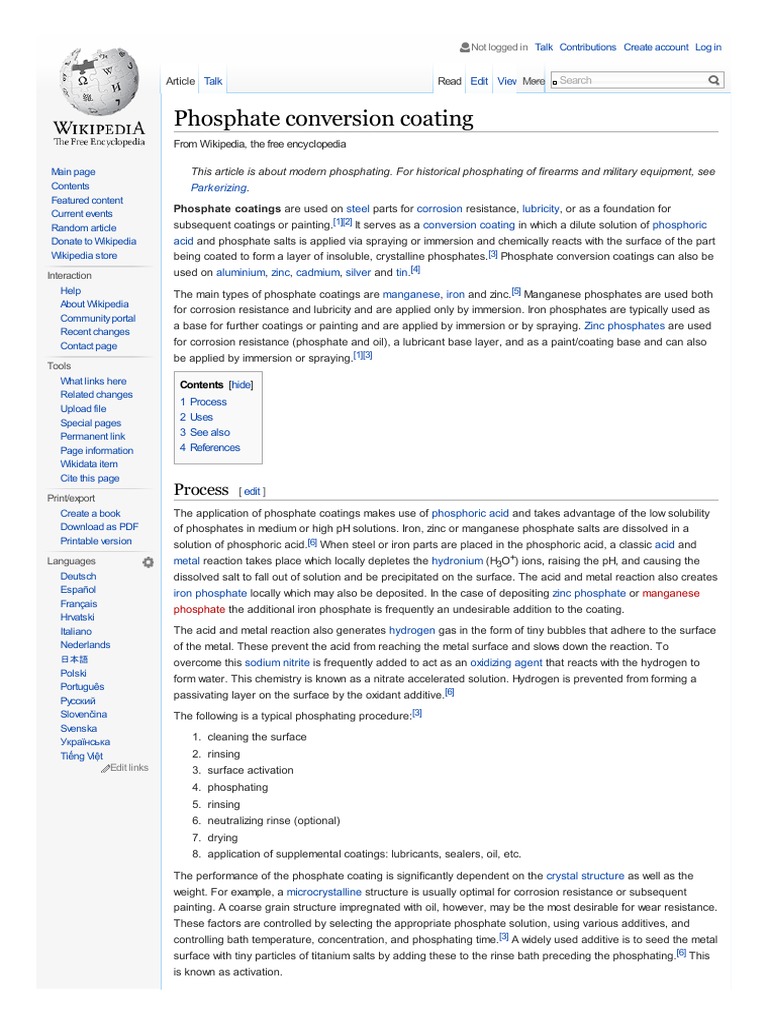 Phosphate Conversion Coating | Chemistry | Materials