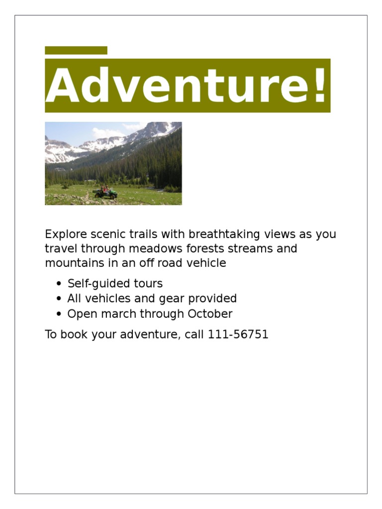 Off-Road Scenic Trail Tours | PDF