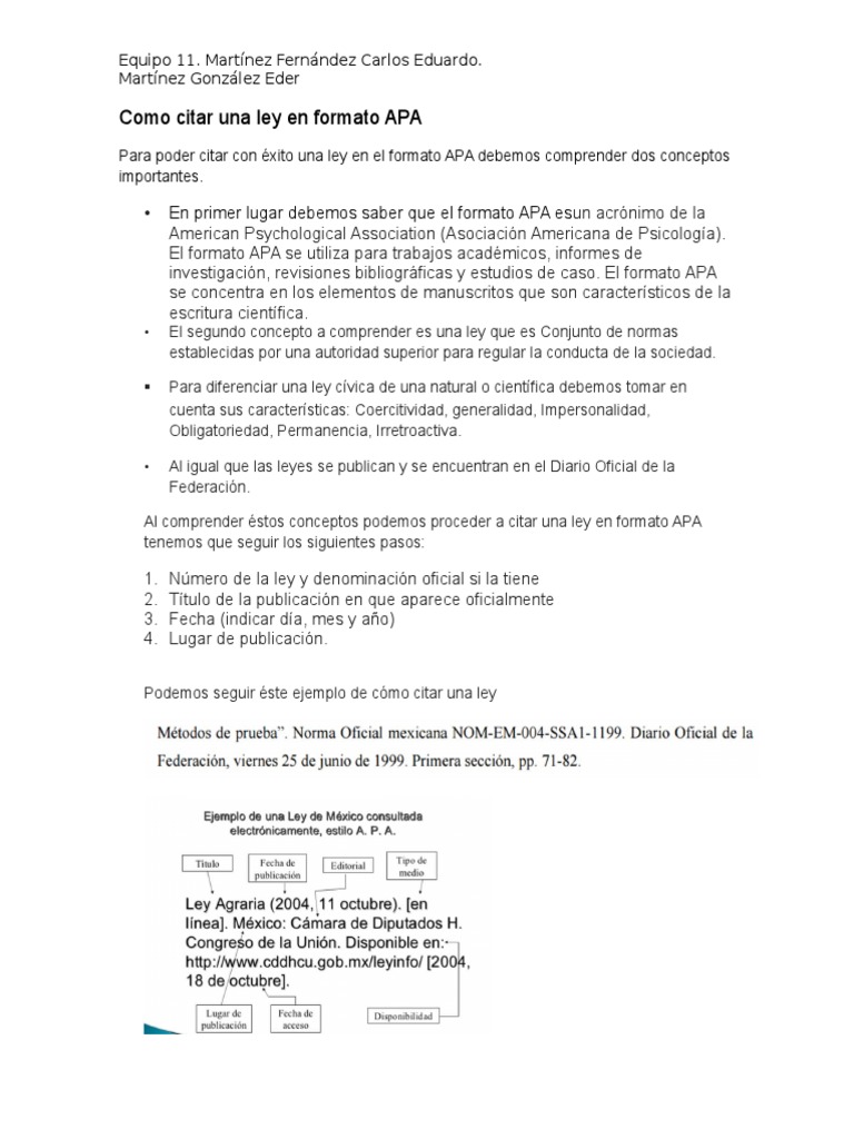 Como Citar Una Ley en Formato APA | PDF