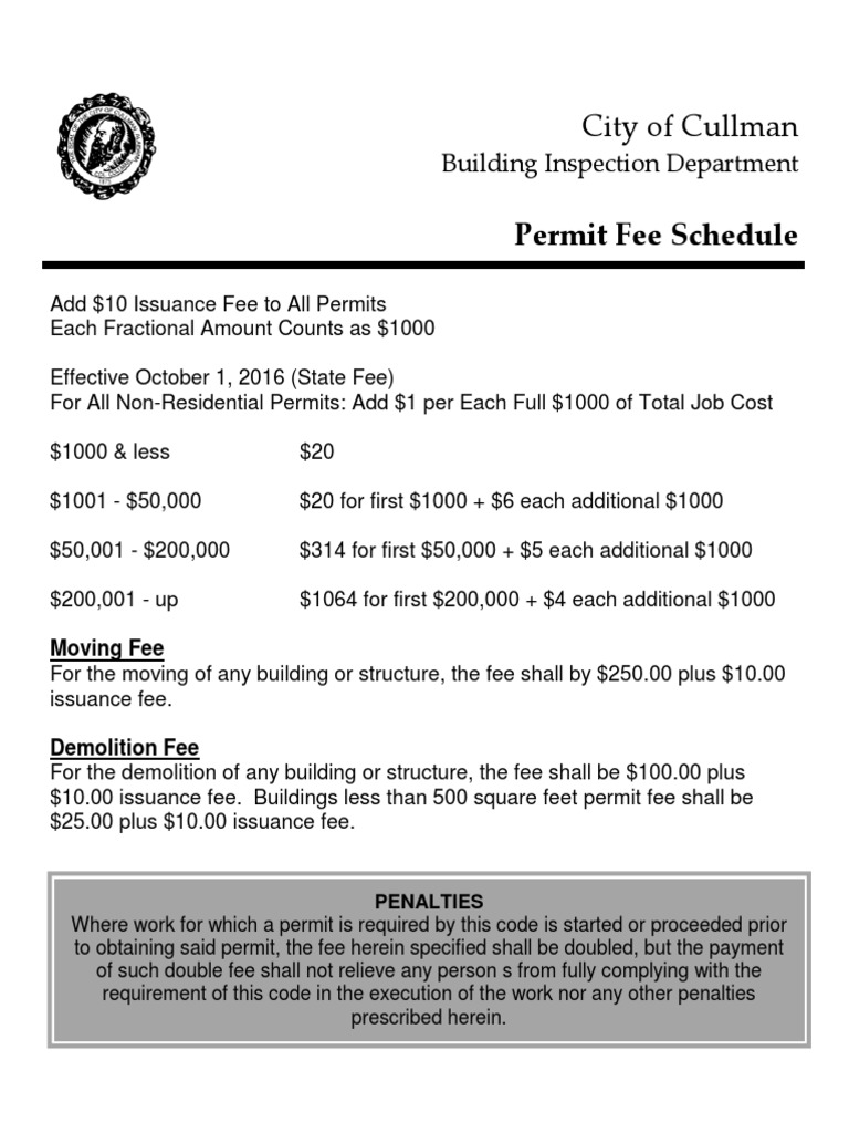 New Permit Fees Building 2016 | PDF