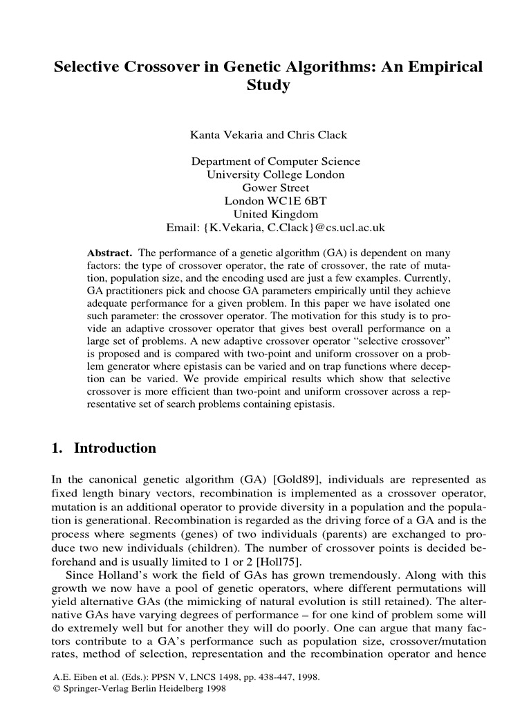 Adapt at Ive Crossover Ga | PDF | Genetic Algorithm | Dominance (Genetics)