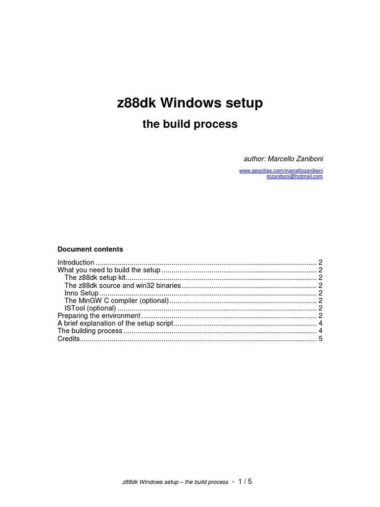 z88dk Windows Setup | PDF | Directory (Computing) | Computer File