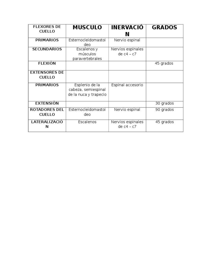 Flexores de Cuello | PDF | Anatomía del miembro inferior | Articulaciones