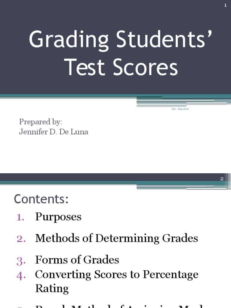 @ Grading Students - Test Scores | PDF