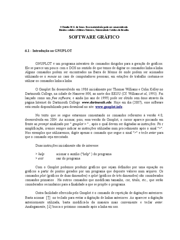 Gnuplot | PDF | Logaritmo | Programas