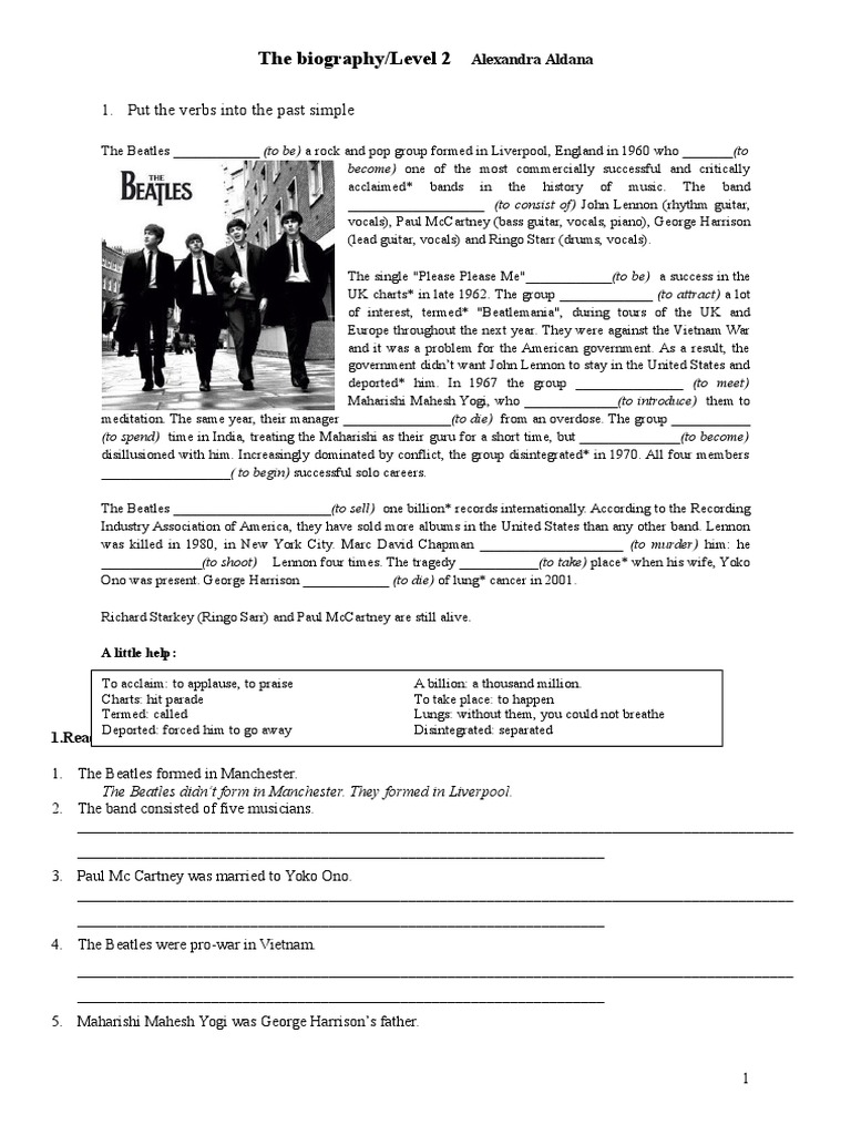 Beatles-Past Tense Biography - 1 | PDF | John Lennon | The Beatles