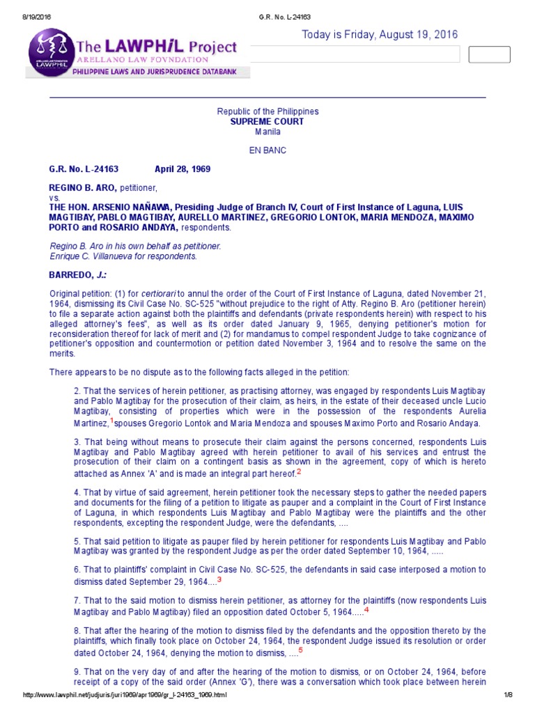 Aro Vs Hon Nañawa | PDF | Lawsuit | Complaint