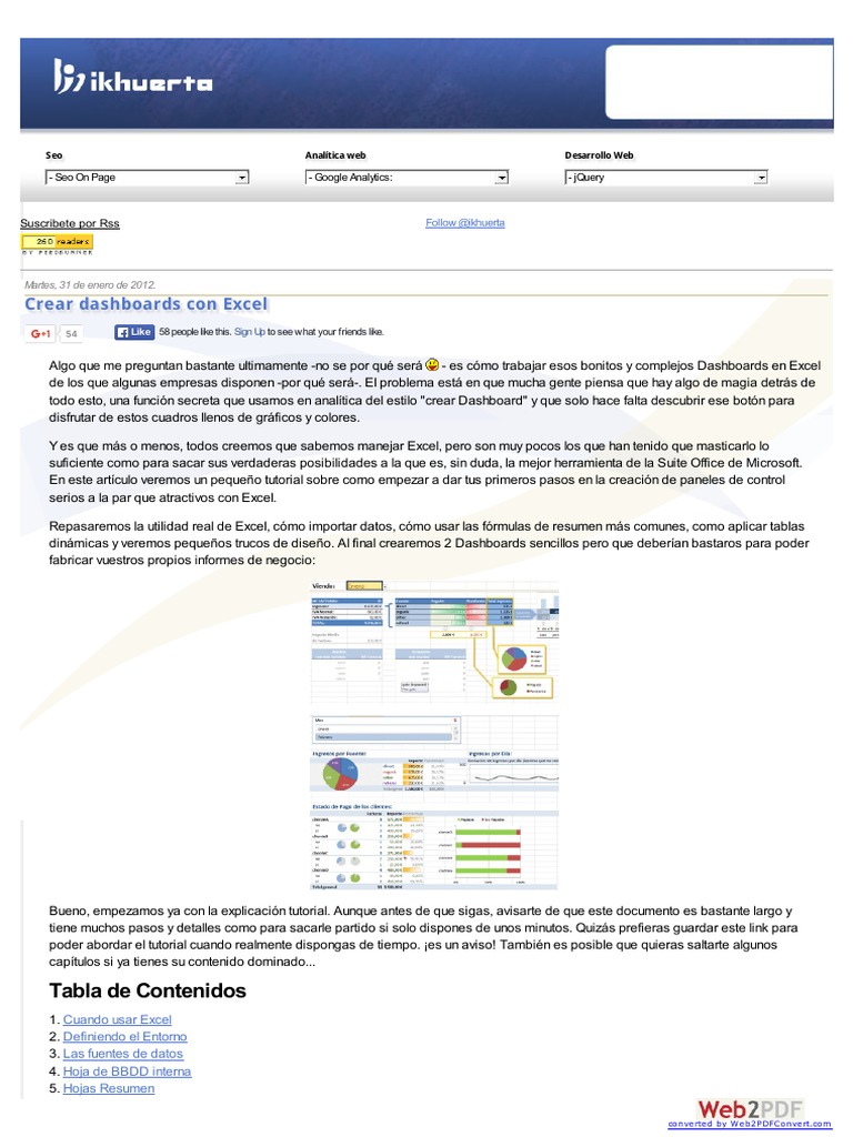 Creación de Dashboards en Excel | PDF | Microsoft Excel | Tabla (base de datos)