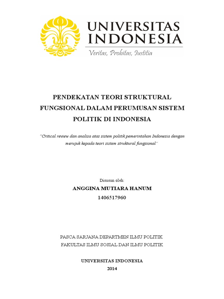 Teori Struktural-Fungsional dalam Politik | PDF | Politik